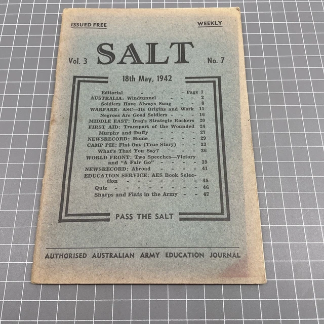 VINTAGE WW2 SALT Aust Army Magazine ANZAC Book 1942 Booklet Volume 3 No ...