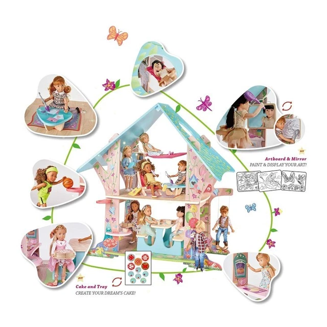 KRUSELINGS MAGICAL FOREST Clubhouse Dolls House Kathe Kruse Wooden ...