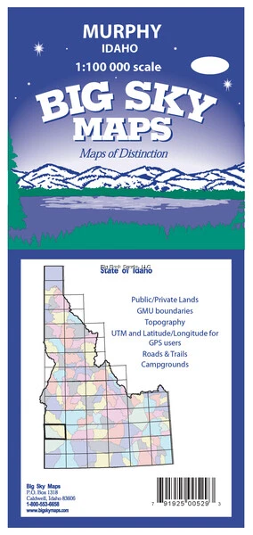 GRANDE CIELO MAPPE Carte Geografiche Murphy Idaho Topography Mappa ...