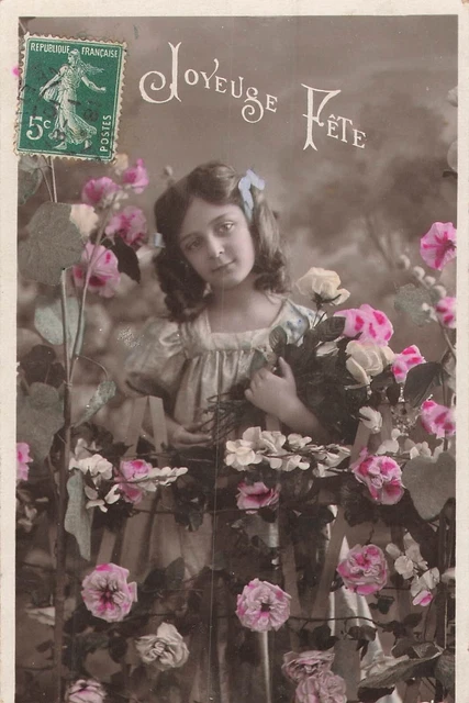 CP JOYEUSE FETE Petite Fille Avec Fleurs EUR 1,10 - PicClick FR