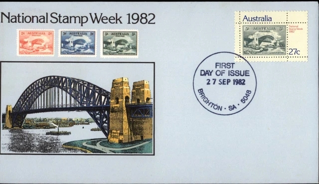 T0577 AUSTRALIA 1982 National Stamp Week Sydney Harbour Bridge 27c ...