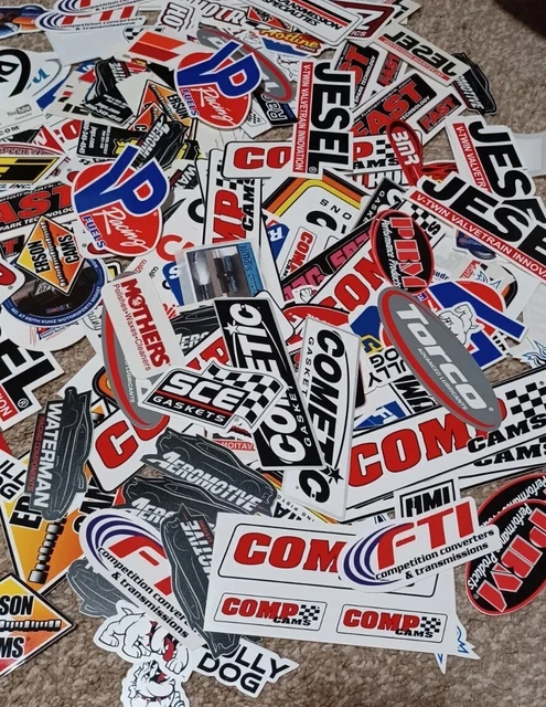 LOT OF 50+ Mini Small Racing Stickers Decals NHRA NASCAR Style Man Cave ...