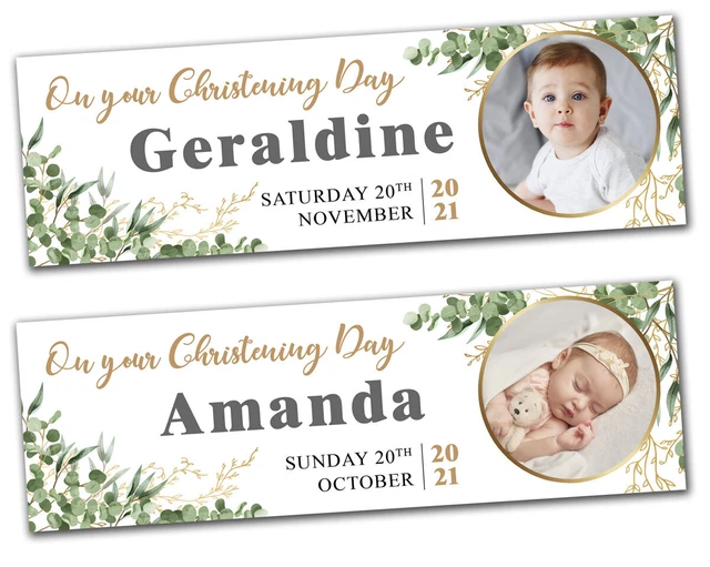 PERSONALISIERTES TAUFBANNER TAUFE Benennung Tag Foto Baby Party ...