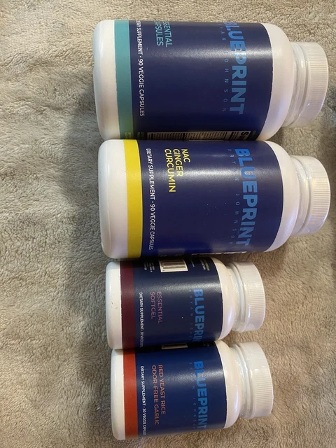 BLUEPRINT BRYAN JOHNSON Essential Caps+Ginger Curcumin+soft Gel+red ...