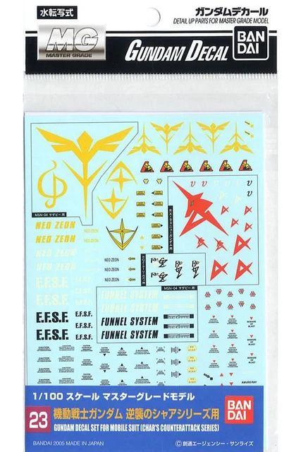 GD23 GUNDAM DECAL GUNPLA MG Master Grade Multi Char Counter Attack ...