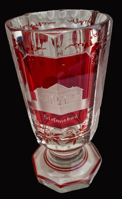 ANTIQUE BIEDERMEIER BOHEMIAN Glass spa goblet 19th.c. Teplitz £145.00 ...