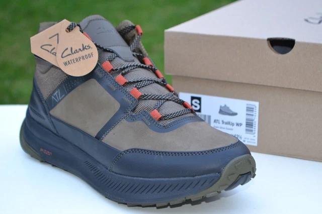 CLARKS MENS BNIB Waterproof Boots ATL TRAIL UP WP Dark Olive Combi UK 9 ...