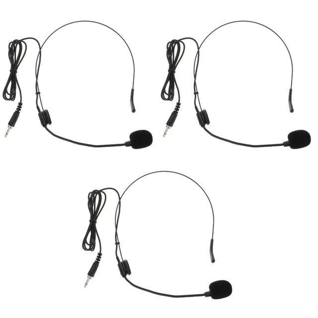 3 PIECES BOOM Arm Mic System Headset Microphone for Recording Headwear ...