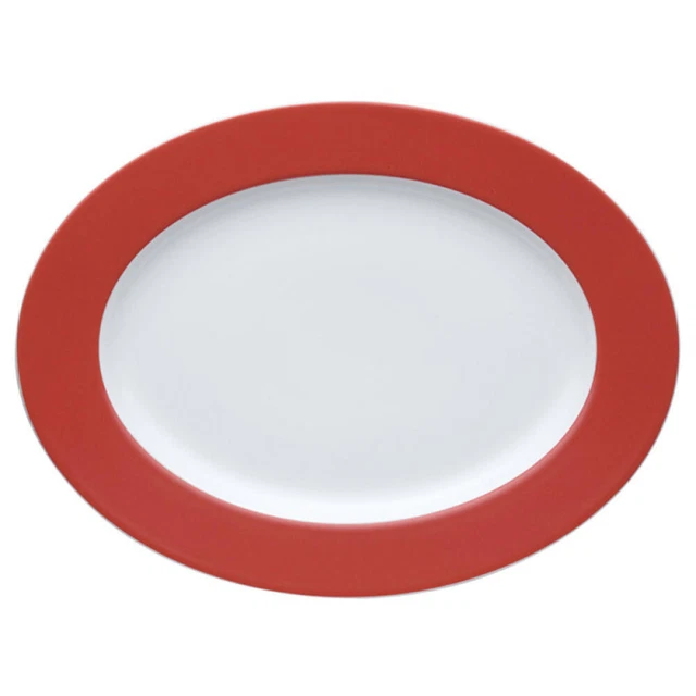 THOMAS GRANDE ASSIETTE Plate, en Porcelaine, New Red / Rouge, Ø 33 cm ...