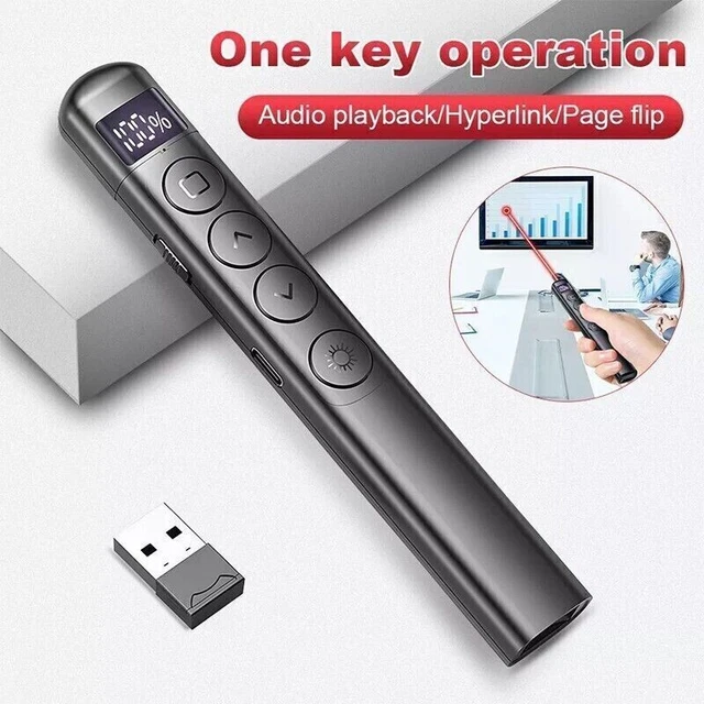 PPT USB WIRELESS Presenter PowerPoint Pointer Clicker Pen Laser Remote ...