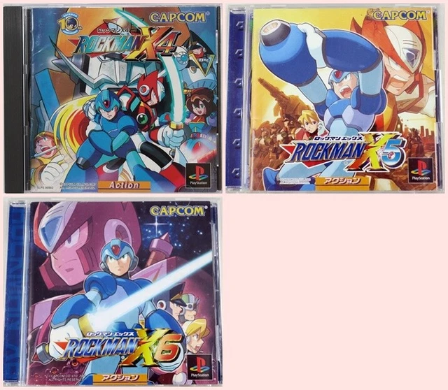 ROCKMAN X4 X5 X6 Mega Man Set di 3 PS1 Playstation1 CAPCOM Japan Ver ...