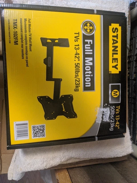 STANLEY FULL-MOTION TV Wall Mount For 13" - 42" TV's Up to 50lbs. New ...
