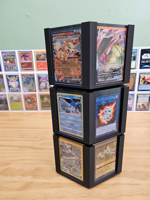 SPINNING TRADING CARD Display Stand for 6 Toploaders Pokémon, Yu-Gi-Oh ...