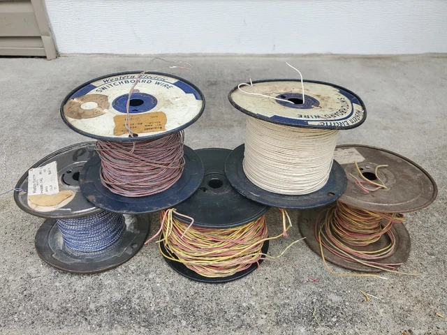 VINTAGE NOS WESTERN Electric Switchboard Wire Lot Cloth Solid Core Wire ...