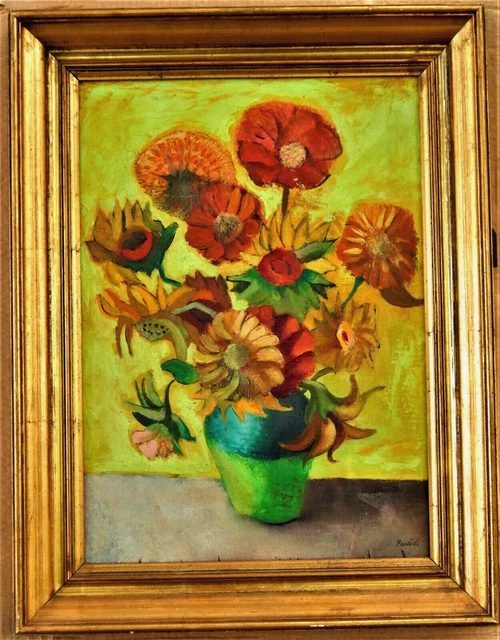 HUILE :NATURE MORTE - FLEURS ,vers 1950.Signée MARCHAL+++ EUR 95,00 ...