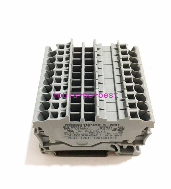 100PC 2001-1201 RAIL-MOUNTED spring-loaded self-locking 2-wire terminal ...