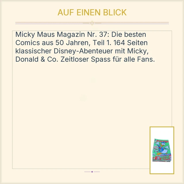 MICKY MAUS MAGAZIN Nr. 37 Walt Disney Comic 50 Jahre EUR 4,95 - PicClick DE