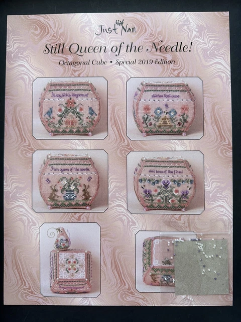 JUST NAN. QUEEN Of The Needle Cube. Chart & Embelishment LEFTOVER £7.99 ...
