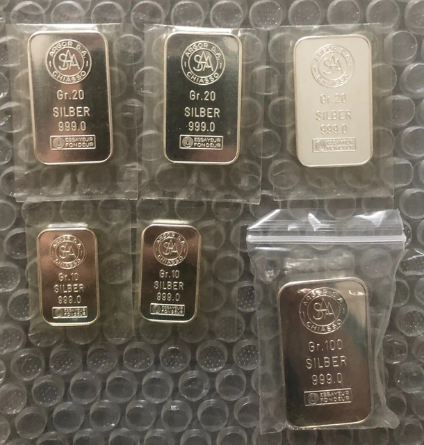 COLLEZIONE COMPLETA LINGOTTI Argor Sa Chiasso Argento Puro 999 ...
