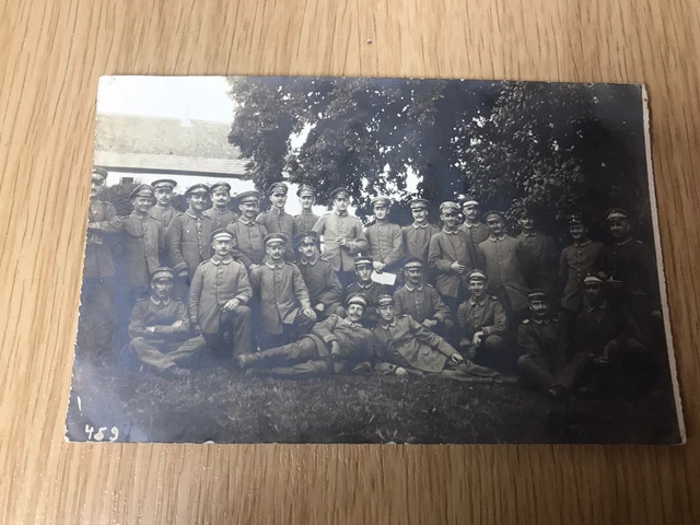 WW1 GERMAN ARMY Soldiers & Officers Group Photo Postcard. Dated 11 July ...