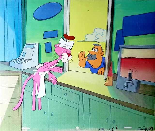 Pink Panther Vintage Original Production Animated Cel Drawing Friz Freleng Coa £2877 Picclick Uk