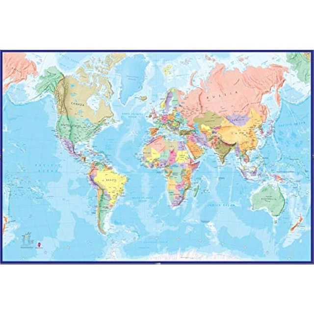 MAPS INTERNATIONAL - Giant World Map Mural - Mega-Map Of The World ...