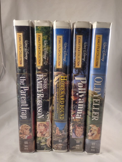 WALT DISNEY FAMILY Film Collection VHS LOT OF 5 Classic Live Action ...