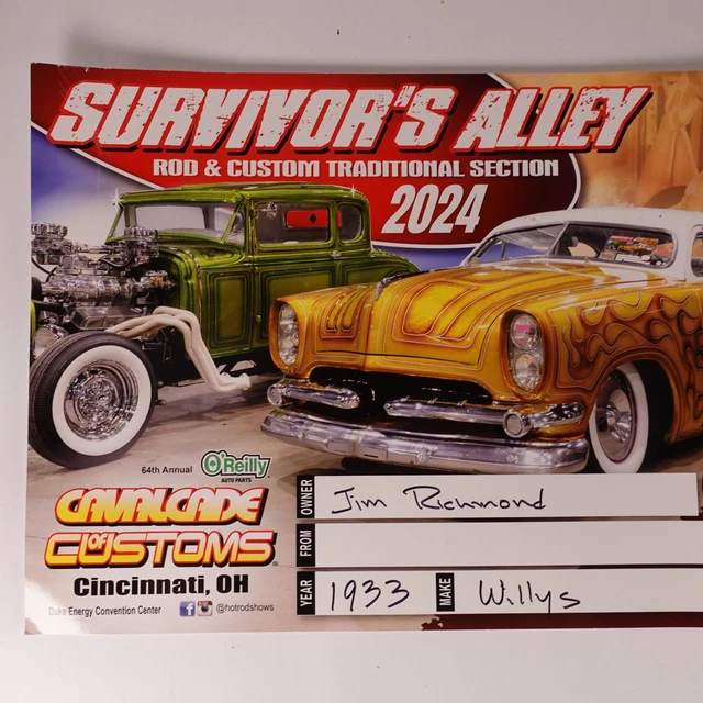 CARTA EVENTO AUTOGRAFATA Di Survivor'S Alley Jim Richmond 1933 Willys ...