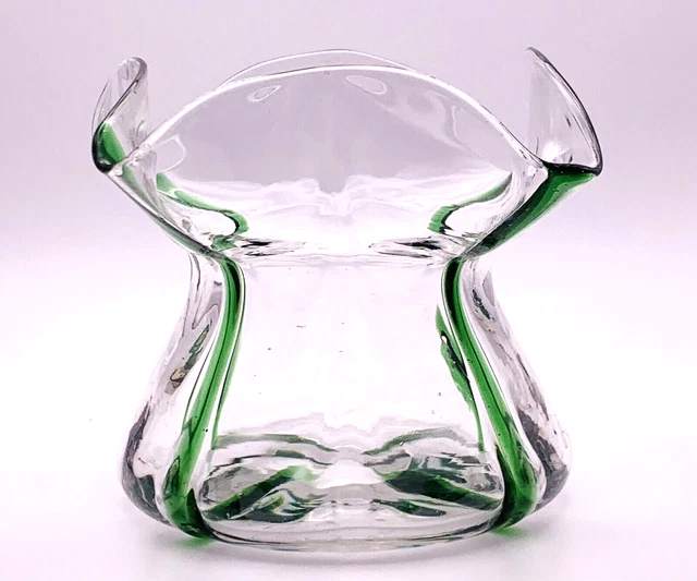ART NOUVEAU STUART & Sons Green Trailed Glass Vase £50.00 - PicClick UK