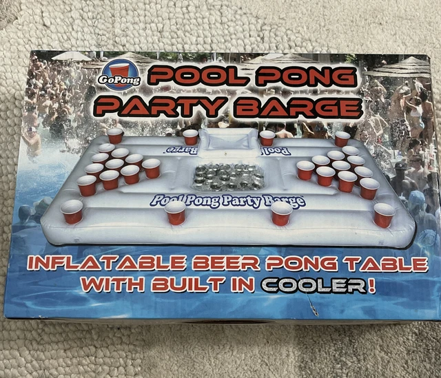 GOPONG ORIGINAL POOL Party Barge Floating Beer Pong Table with Cooler ...