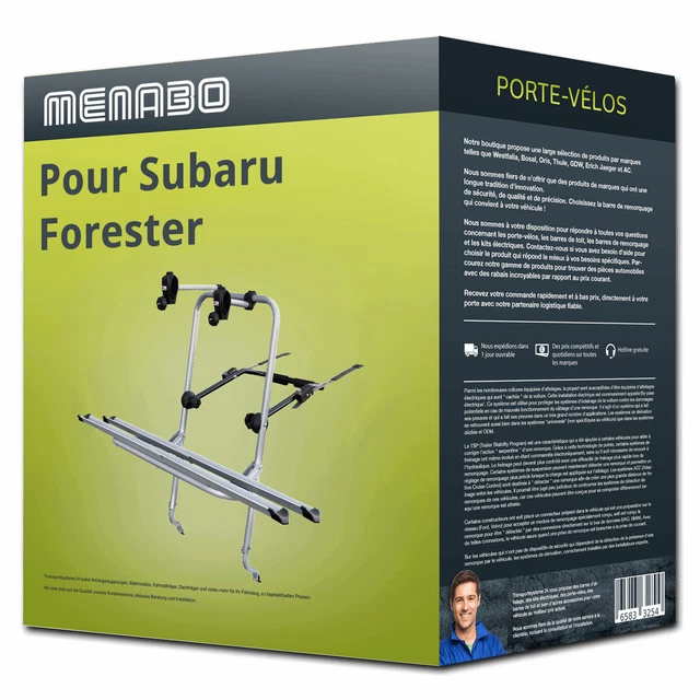 PORTE-VÉLO MENABO LOGIC 2 pour Subaru Forester type SJ 2 vélos TOP EUR ...