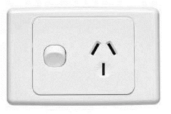 CLIPSAL 2000-SERIES SINGLE SWITCHED SOCKET 1-Pole 20A 250V 3-Pin ...