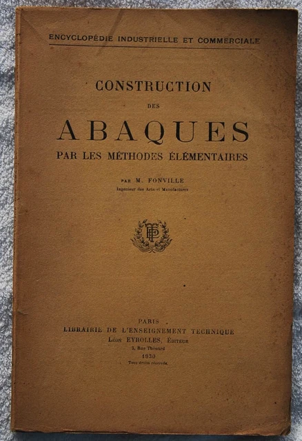LIVRE DE MATHÉMATIQUES : construction des abaques par Fonville EUR 13 ...