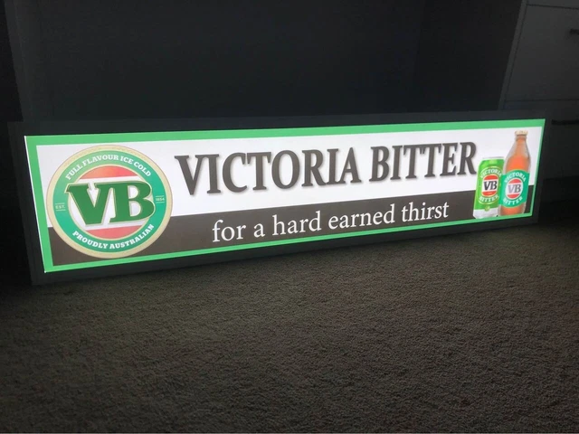 VIC BITTER VB Beer Illuminated Workshop Sign Lightbox Man cave large ...