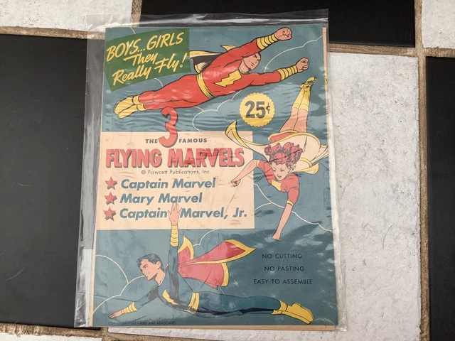 VINTAGE THE 3 Famous Flying Marvels: Captain Marvel,Mary Marvel & Jr ...