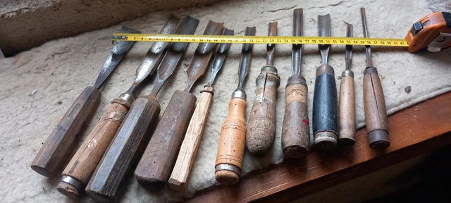 LOT 11 GOUGES ciseaux à bois pour sculpture ébènisterie objets de ...
