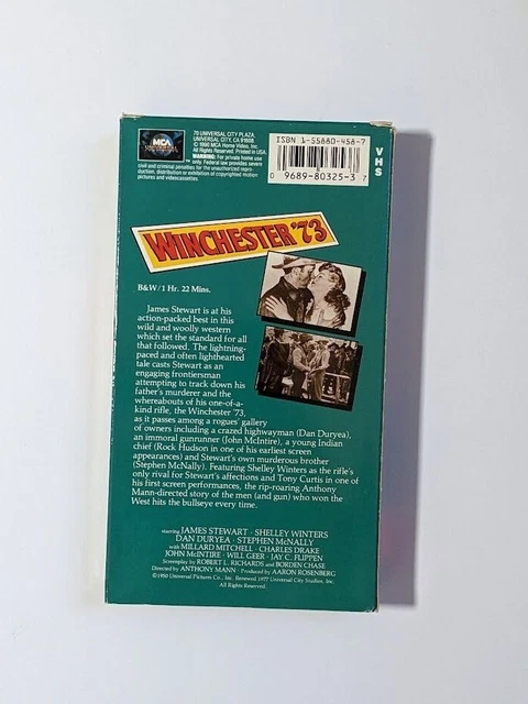 WINCHESTER 73 (VHS, 1992) Vintage Western James Stewart Tony Curtis ...