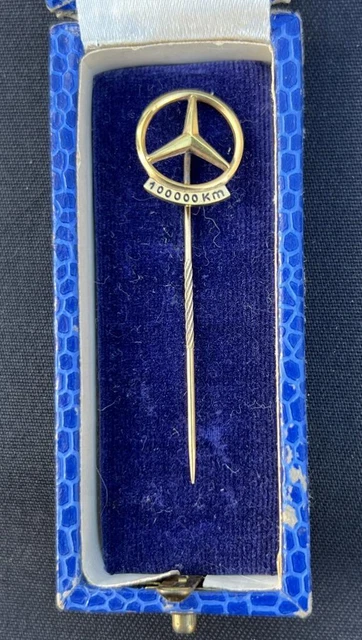 MERCEDES BENZ 100000 Km Gold Plate Motor Car Vintage Lapel Stick Pin ...