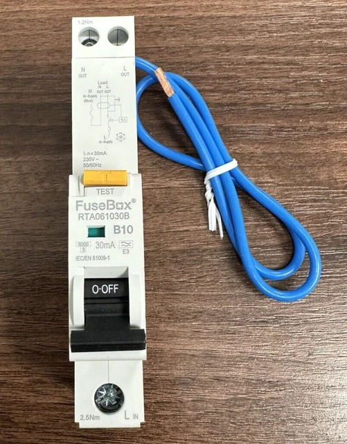 FUSEBOX RTA061030B 10A 30mA Type A B curve RCBO 6KA Boxed Brand New £12.00 - PicClick UK