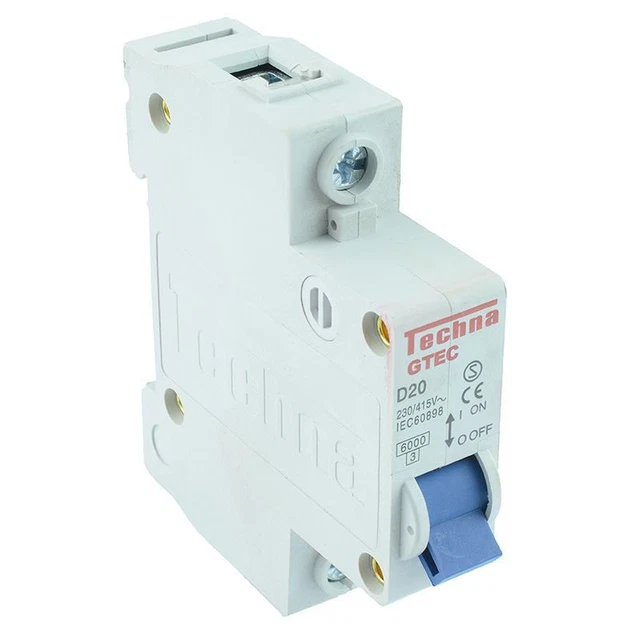 63A SINGLE POLE Miniature Circuit Breaker Type C 6kA EUR 17,60 ...