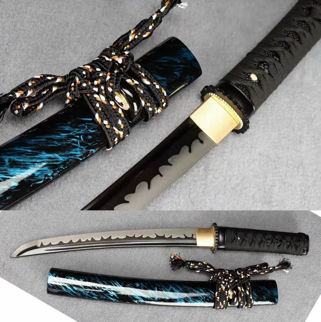 JAPANESE SHORT SWORD Samurai Katana Manganese Steel Blade Ninja Tanto ...