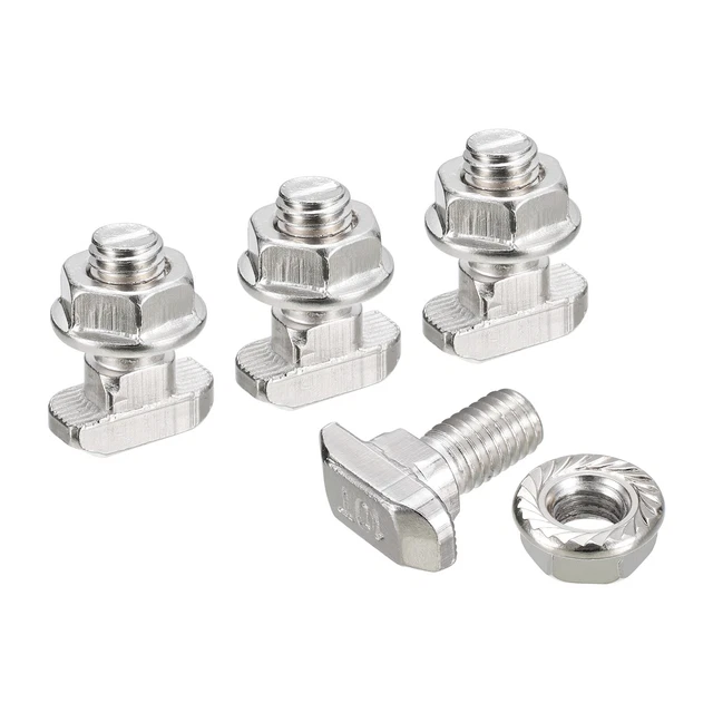 M8X16MM T SLOT Drop-in Bolt and M8 Hexagon Flange Nut Set, 40 Sets for ...