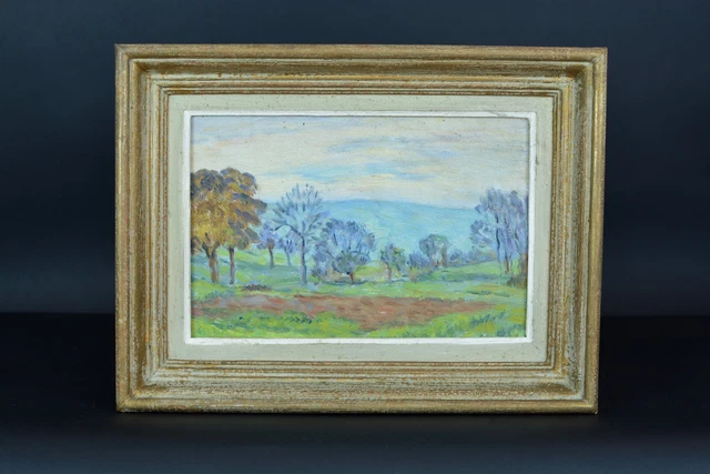 PAINTING ANTIQUE IMPRESSIONIST Landscape Raised From Country Basque ...