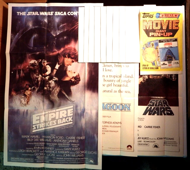TOPPS 1981 SET x12 riesige Filmposter Superman Jaws Star Wars ESB Rocky ...