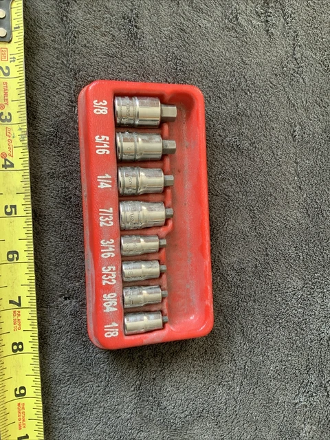 SNAP ON STUBBY Hex Bit Socket Set, 1/4 And 3/8” Drives…used…see Pics £ ...