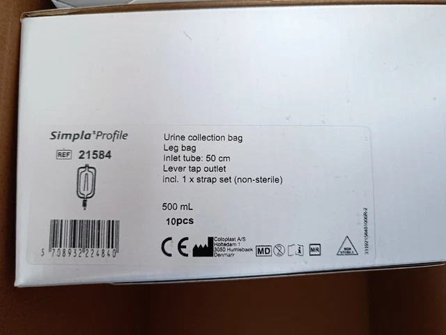 SIMPLA PROFILE 21584 500ml Urine collection Leg bag (box of 10) £17.35 - PicClick UK