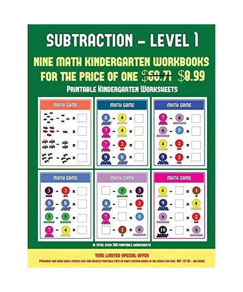 PRINTABLE KINDERGARTEN WORKSHEETS (Kindergarten Subtraction/Taking Away ...