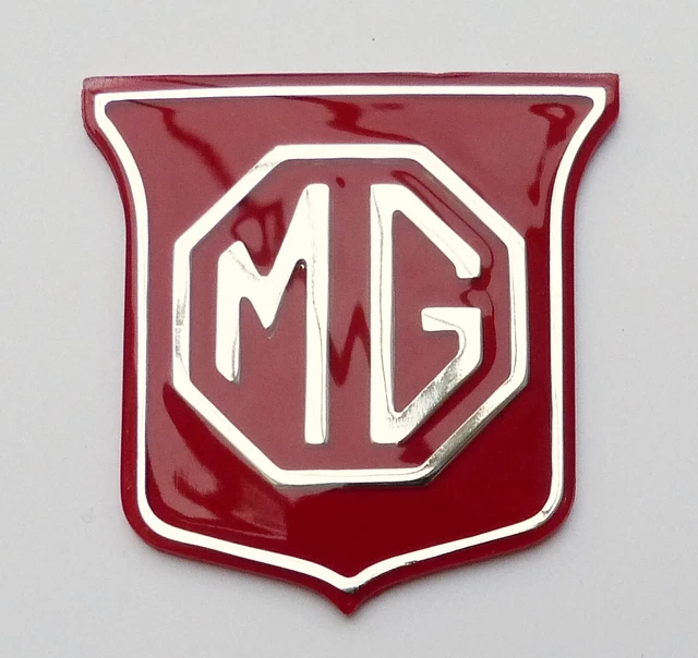 MGB & MGBGT / MGB GT Midget Red & Chrome Front Grill Badge, MG part ...