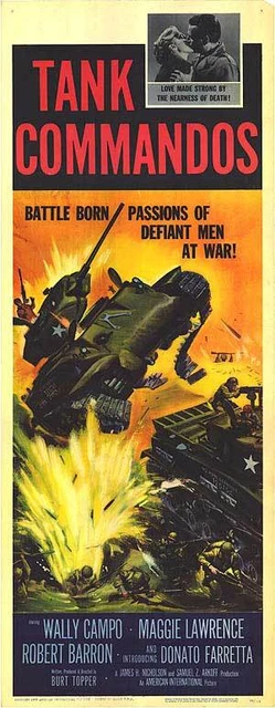 ARMORED TANK COMMANDOS original 1959 WW2 movie poster 14X36 insert EUR ...