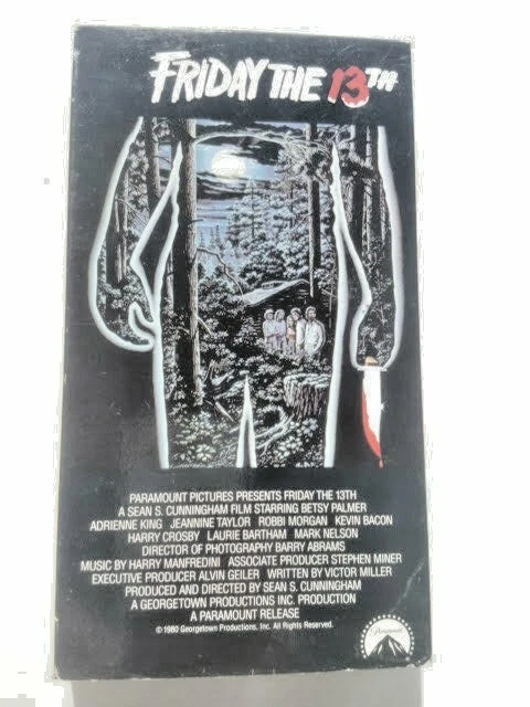 FRIDAY THE 13TH Part 1 VHS 1994 Kevin Bacon Paramount Horror Jason ...